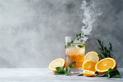 Luxury Zero Proof Cocktail With Smoky Presentation Stock Image Image