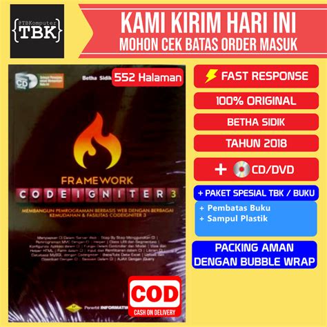 Jual Buku Framework Codeigniter 3 Betha Sidik Shopee Indonesia