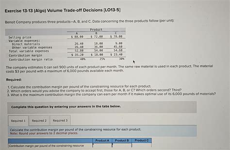 solved exercise 13 13 algo ﻿volume trade off decisions