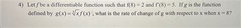 Solved Let F Be A Differentiable Function Such That F Chegg Com