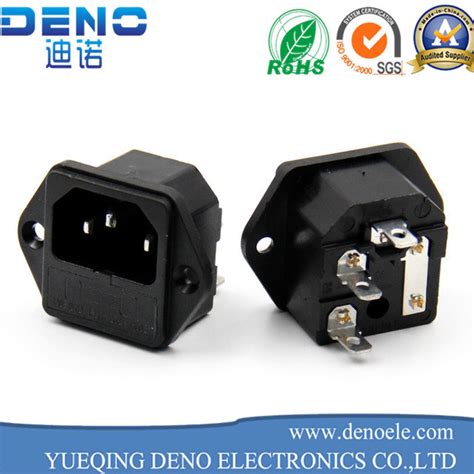 New Panel Mounted 3 Pin Iec 60320 C14 Inlet Male Power Plug China Outlet Socket And Ac Socket