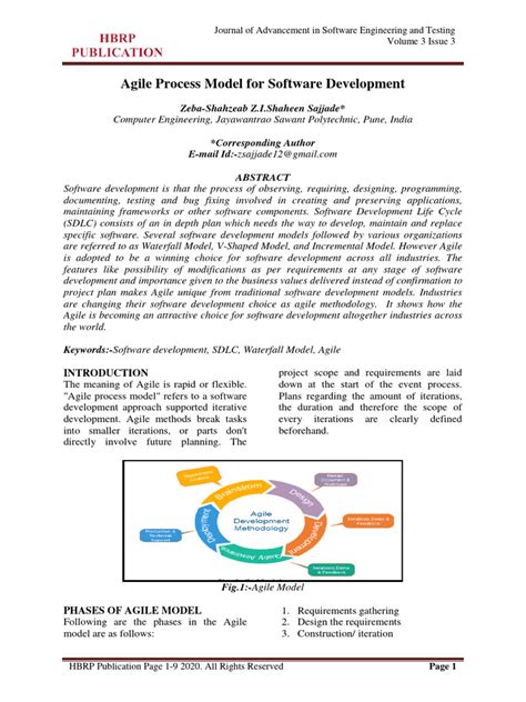 agile process model formatted paper pdf