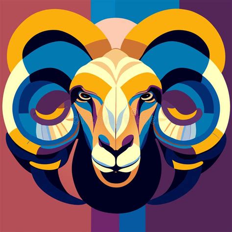 Head Of A Ram In A Modern Style Vector Illustration For Your Design Ai Generated Stock Vector