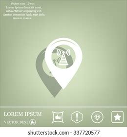 Grungy Icon Map Pointer Wifi Symbol Stock Vector Royalty Free 337720577 Shutterstock