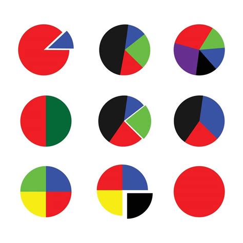 Set Of Pie Chart Color Flat 22629518 Vector Art At Vecteezy