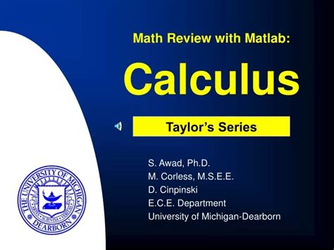 Ppt Math Review With Matlab Calculus Taylors Series Powerpoint Presentation Id 9437532