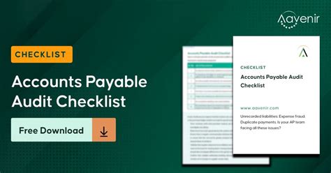 Accounts Payable Audit Checklist Aavenir