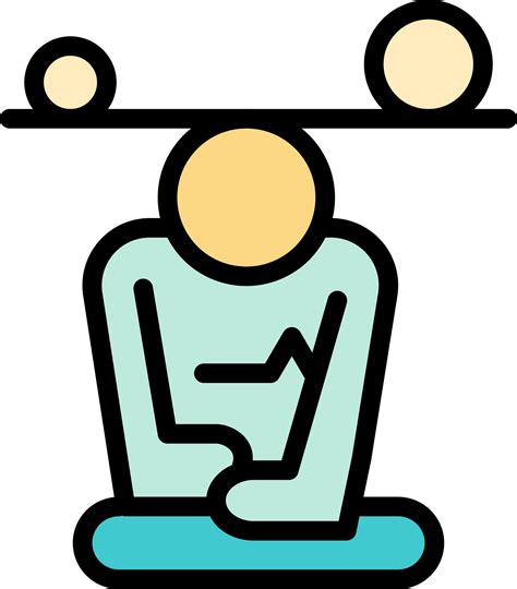Balance Concentration Meditation Mind Mindfulness Flat Color Icon Vector Icon Banner Template