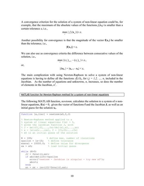 Non Linearequationsmatlab Pdf