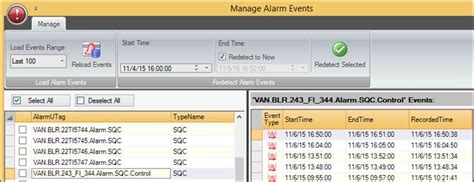 Manage Alarm Events