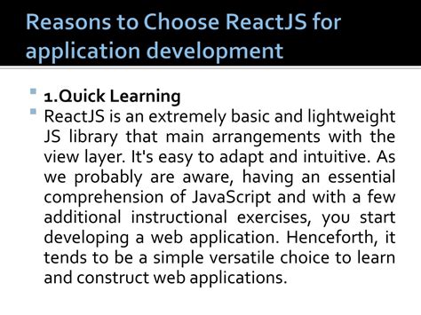 Ppt Reasons To Choose Reactjs For App Development Powerpoint Presentation Id10995976
