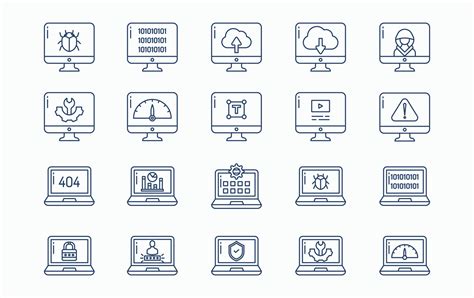 software and website development icon set 11083021 vector art at vecteezy