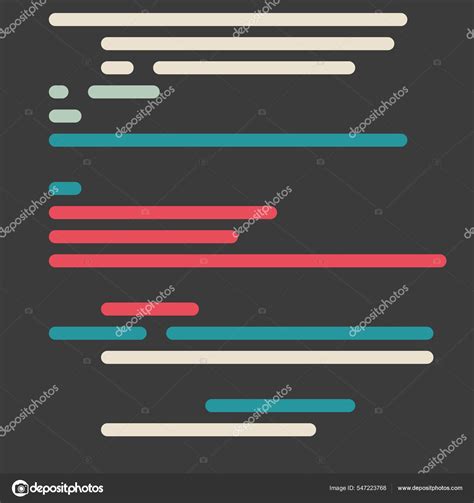 Code Screen Vector Illustration Flat Cartoon Coding Lines Simulation Stock Vector By ©yuriy