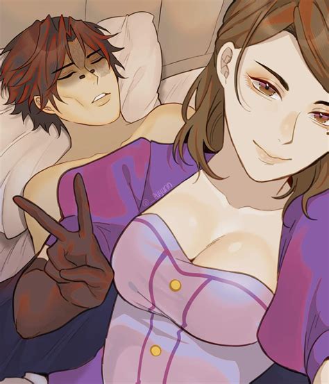 Rule 34 1boy 1girls Bed Breasts Brown Eyes Brown Hair Cleavage Closed