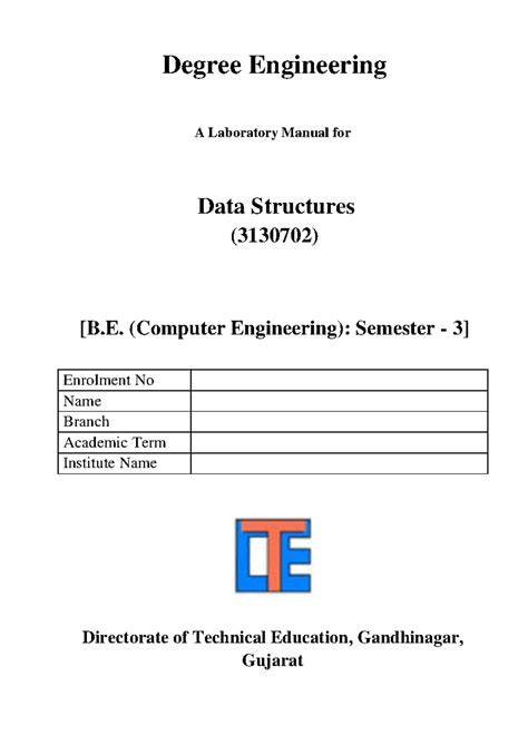 3130702 Data Structure Lab Manual Degree Engineering A Laboratory