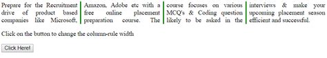 Html Dom Style Columnrulewidth Property Geeksforgeeks