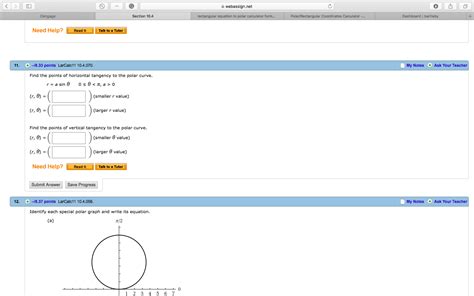 Answered さ Cengage Section 10 4 Rectangular Equation To Polar Calculator F Polar