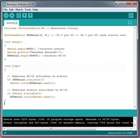 Cara Masuk Mode At Command Modul Bluetooth Hc 05 Melalui Arduino Nano Dunia Elektro
