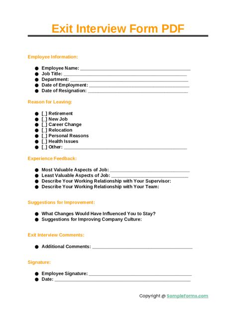Exit Interview PDF Doc Template PdfFiller