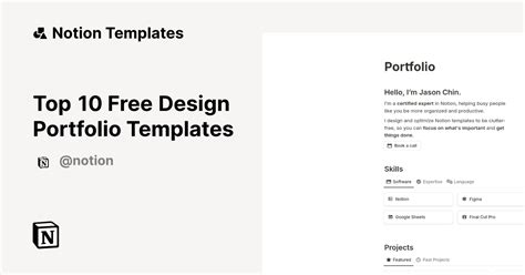 Top 10 Free Design Portfolio Templates Notion Template Marketplace