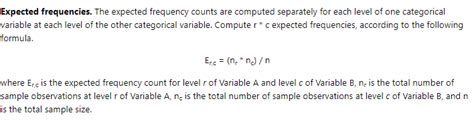 Calculate Expected Frequencies For Chi Squared Test Of Independence