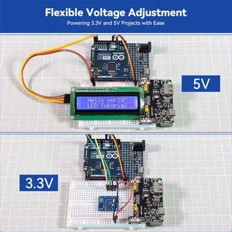 Getuscart Sunfounder Breadvolt Breadboard Power Supply Module Built In Rechargeble Battery