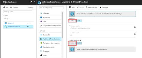 Azure DWH Part Auditing And Threat Detection SQLServerCentral