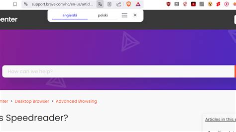 speedreader icon appearing while having the speedreader option turned