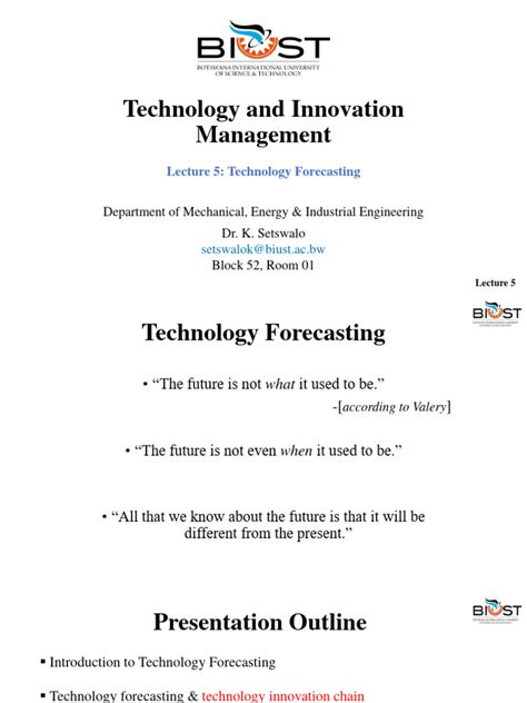 Lecture 5 Technology Forecasting Pdf Forecasting Brainstorming