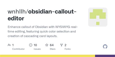 Github Wnhllhobsidian Callout Editor Enhance Callout Of Obsidian