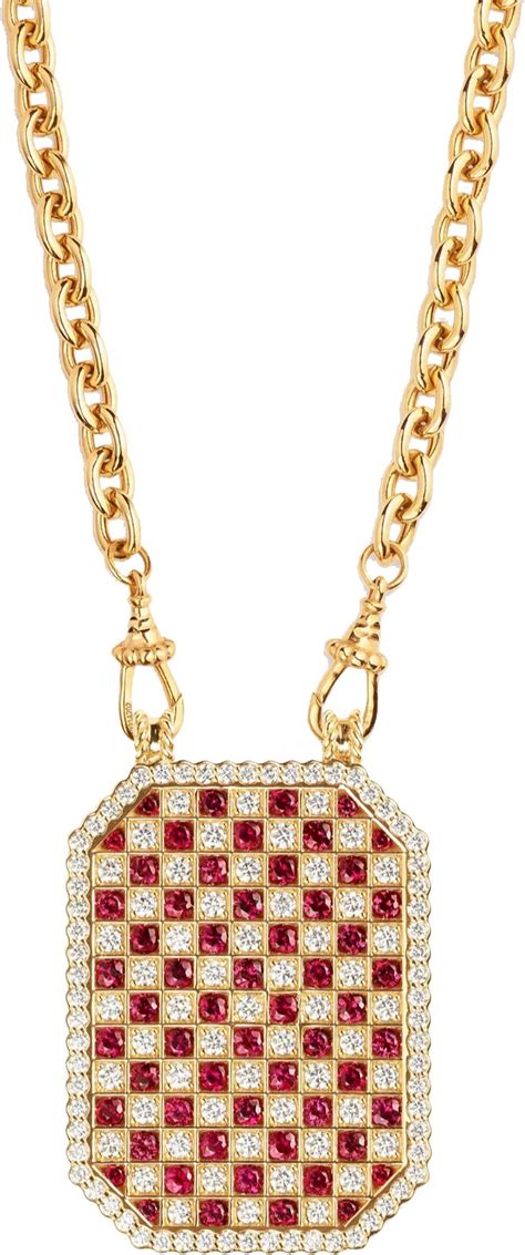 Scapular Necklace Ruby Check