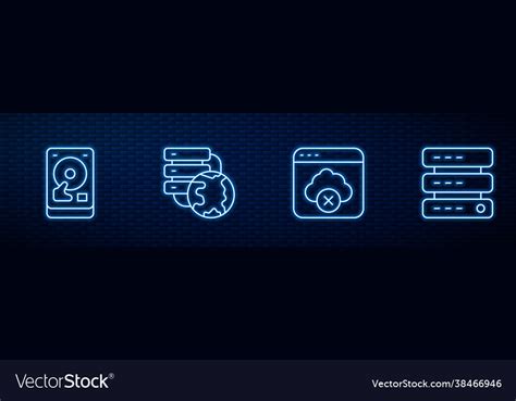 Set Line Failed Access Cloud Storage Hard Disk Vector Image
