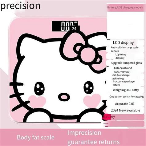 Kawaii Hello Kitty Smart Bluetooth Body Fat Scale Precise Electronic Scale Rechargeable Home Use