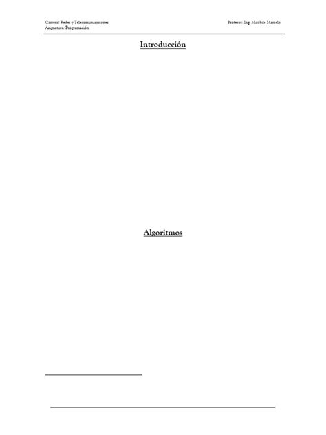 Introduccion A Los Algoritmos Pdf Lenguaje De Programación Algoritmos