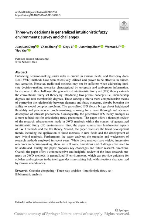 pdf three way decisions in generalized intuitionistic fuzzy