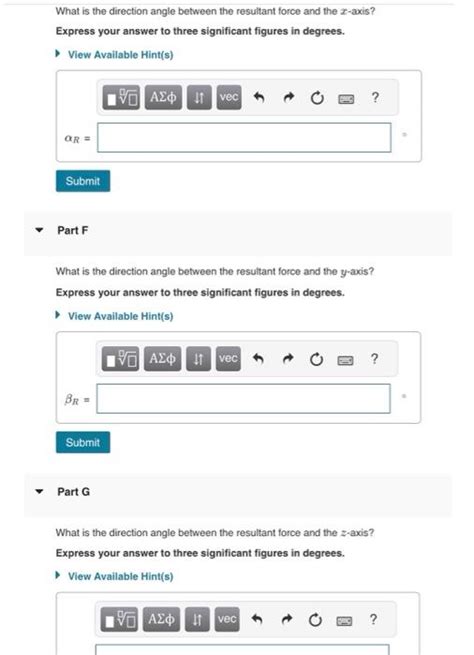 Solved Two Forces Act On A Point As Shown In Figure 1 The