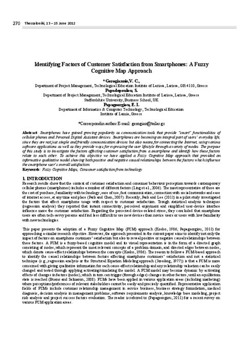 Pdf Identifying Factors Of Customer Satisfaction From Smartphones A