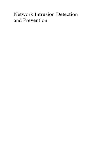 Network Intrusion Detection And Prevention Pdf Denial Of Service Attack Computer Network