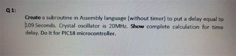 Solved Q1 Create A Subroutine In Assembly Language Without