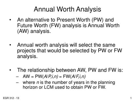 Ppt Annual Worth Analysis Powerpoint Presentation Free Download Id