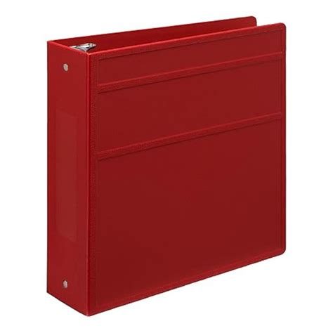 Carstens 3 Inch Heavy Duty 3 Ring Binder Side Opening Brick Red
