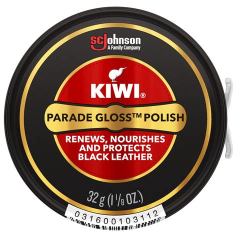 Kiwi Parade Gloss Paste Shoe Polish Black Metal Tin 1 125 Oz