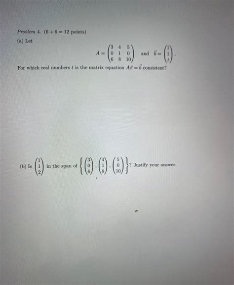 solved problem 4 6 6 12 points a let 3 4 5 a 0 1 0