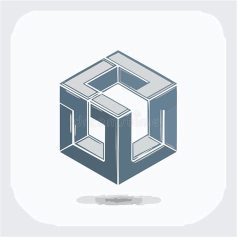 Impossible Cube Optical Illusion Icon Stock Image Illustration Of