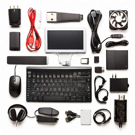 Computer Accessories Isolated On A White Background Premium Ai