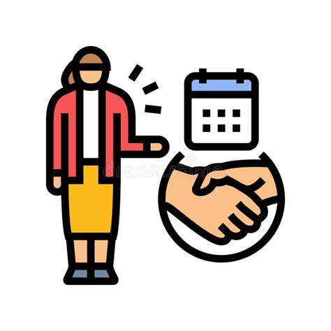 Meeting Scheduling Administrative Assistant Color Icon Vector Illustration Stock Vector