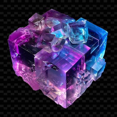Fluorite Crystal With Cubic Shape In Various Colors And Tran Png