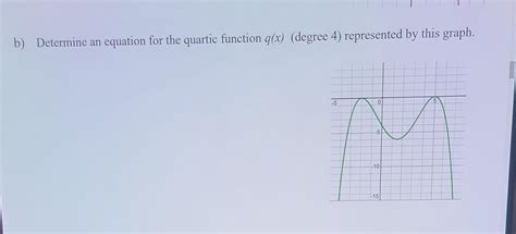 Solved B Determine An Equation For The Quartic Function
