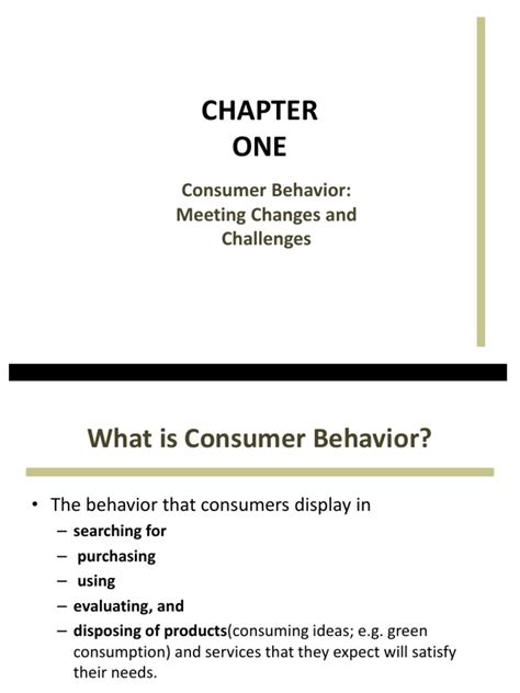 Consumer Behavior Chapter 1 Pdf Consumer Behaviour Marketing