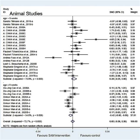 Forest Plot Of 28 Animal Studies Of Random Effects Model Subgroup Download Scientific Diagram